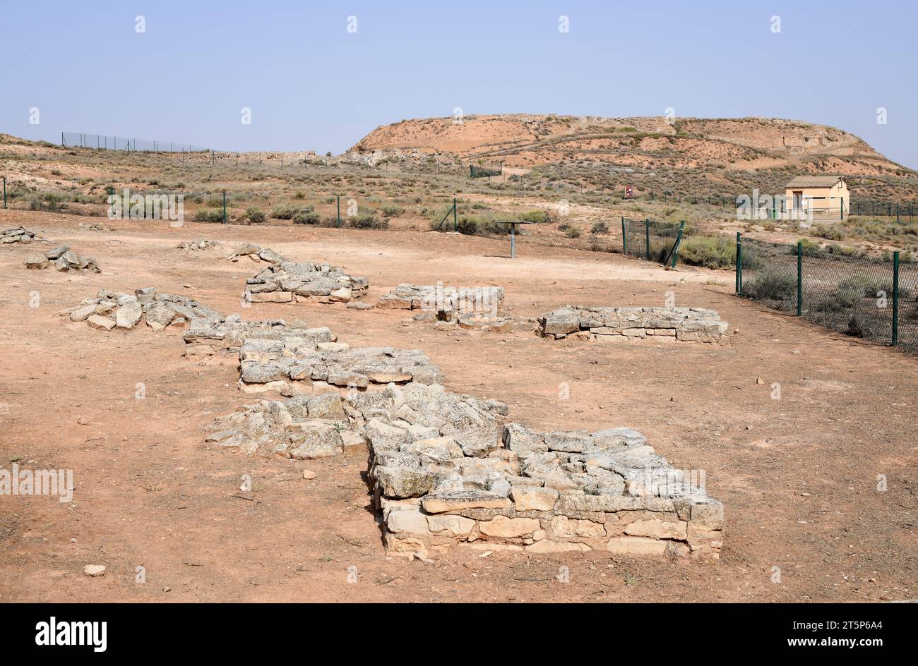 Azaila, urnfield culture (celtic necropolis). At bottom Poblado Ibero ...