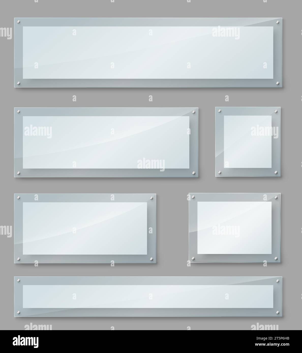 Glass transparent frames of different sizes isolated set Stock Vector ...