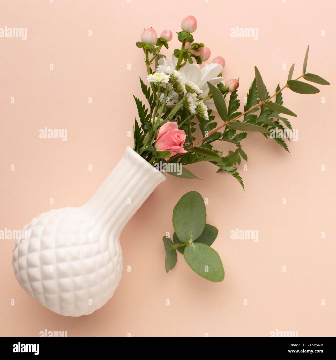 Top view vase with roses Stock Photo - Alamy