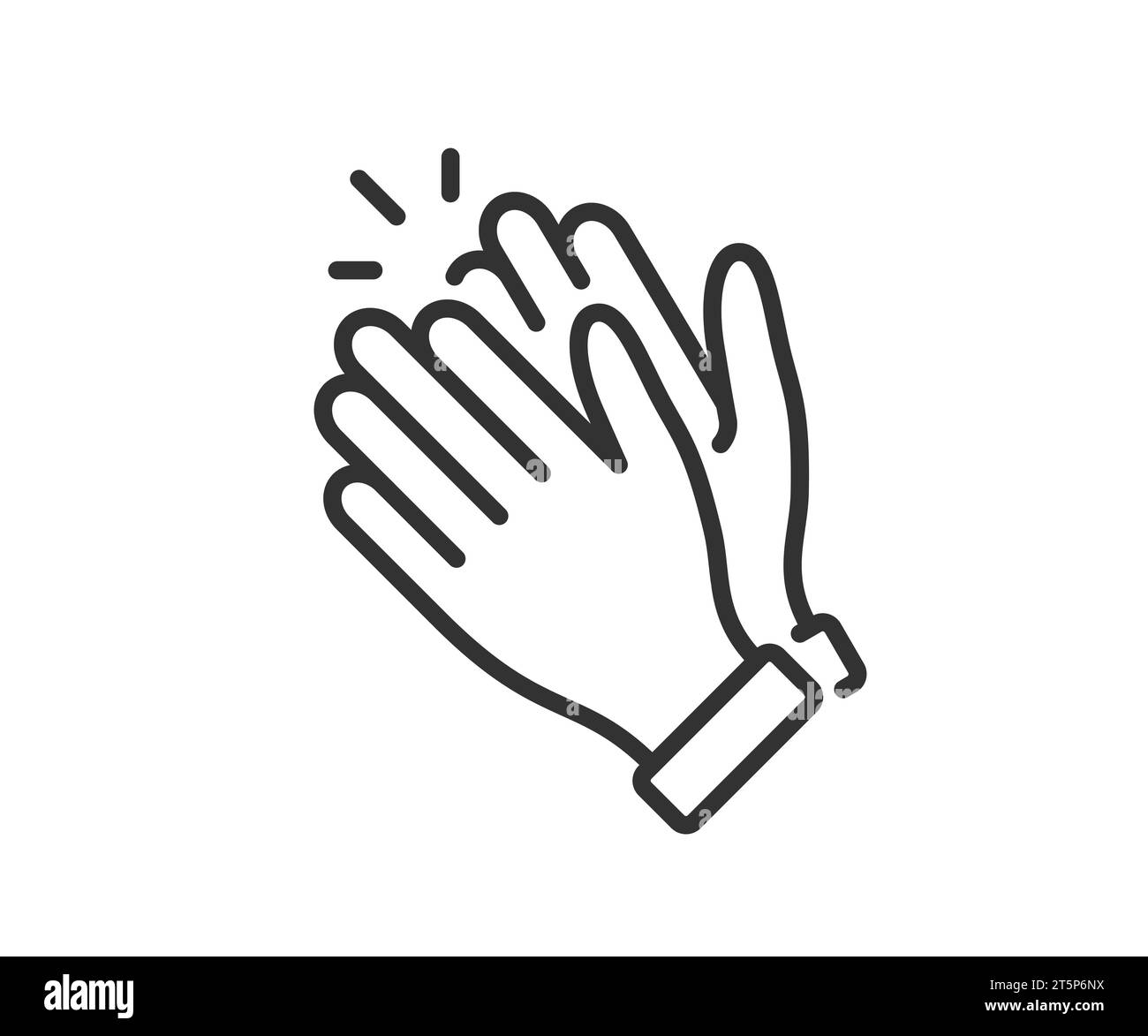 Clapping Hand Icon Applause Clap Symbol In Outline Style Vector
