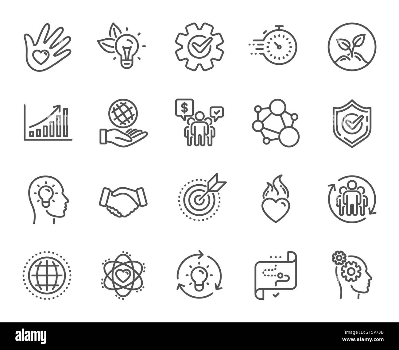 Core values line icons. Integrity, Target purpose and Strategy. Trust ... Core values line icons. Integrity, Target purpose and Strategy. Trust ...