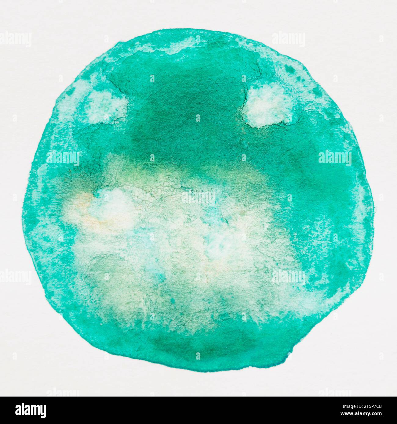 Abstract watercolor background with liquid splatter turquoise paint ...