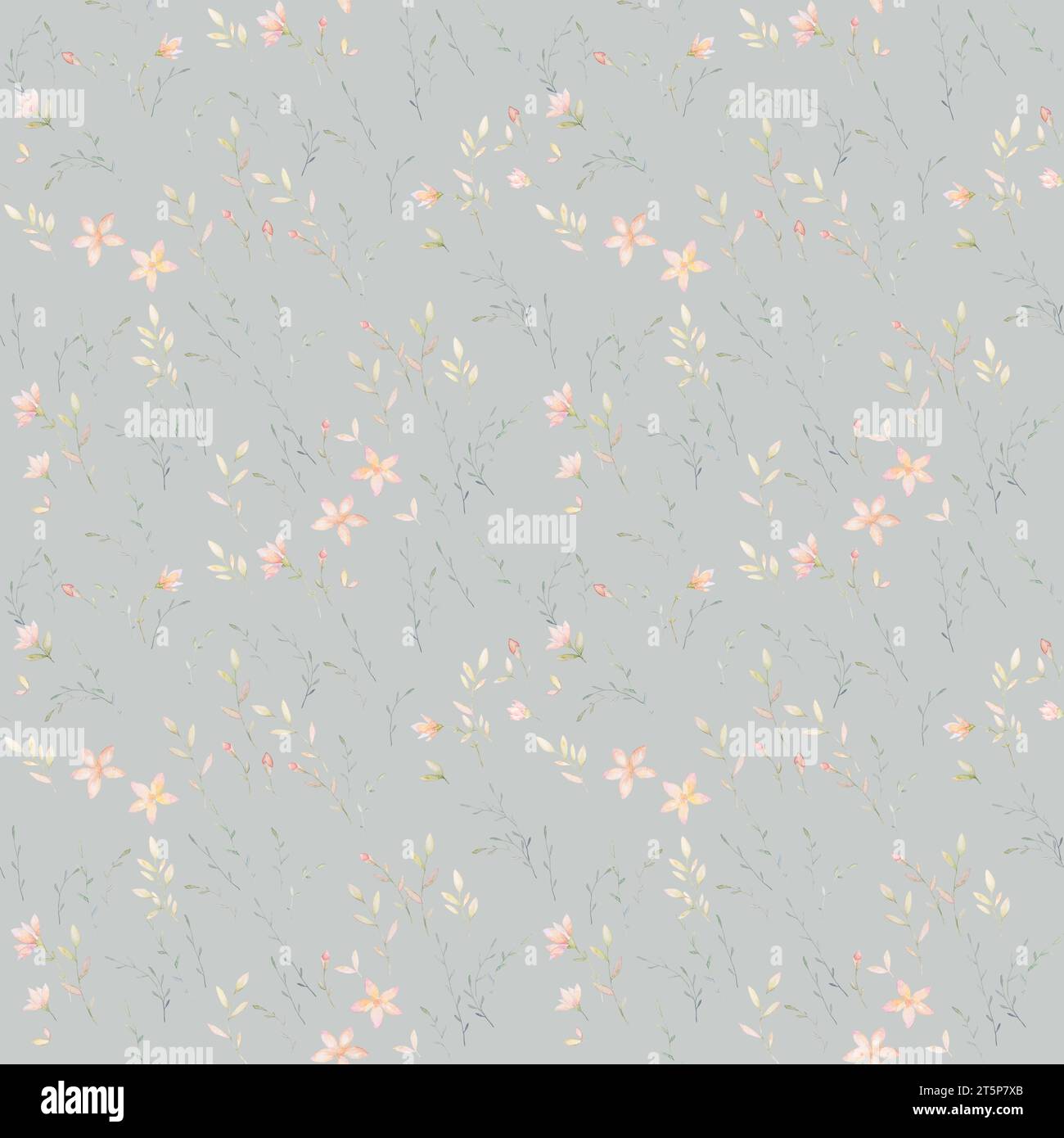 Wild Floral Wallpaper. Watercolor Seamless Pattern. Rustic Flower ...