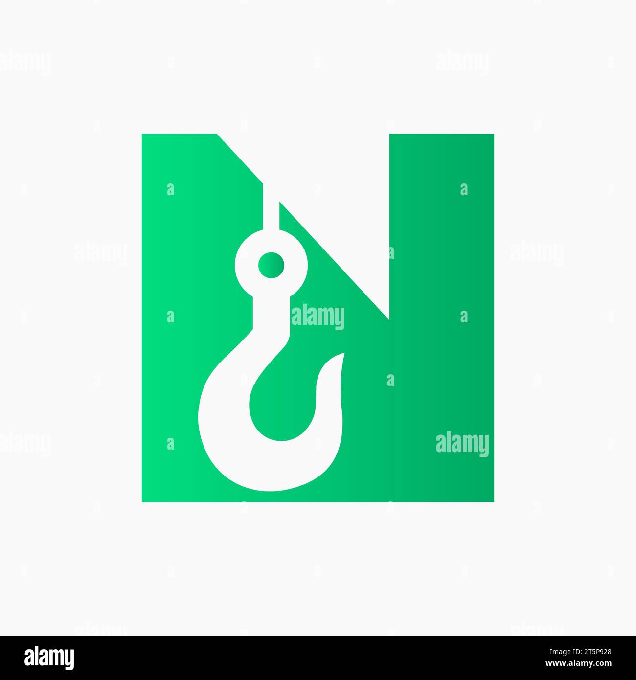 Letter N Crane Symbol For Construction Logo Sign Stock Vector Image ...
