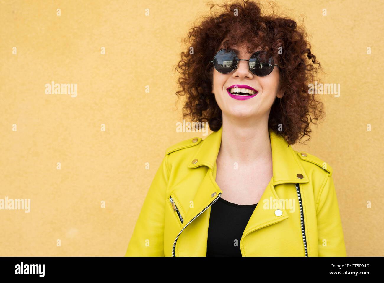 Medium shot model smiling Stock Photo - Alamy