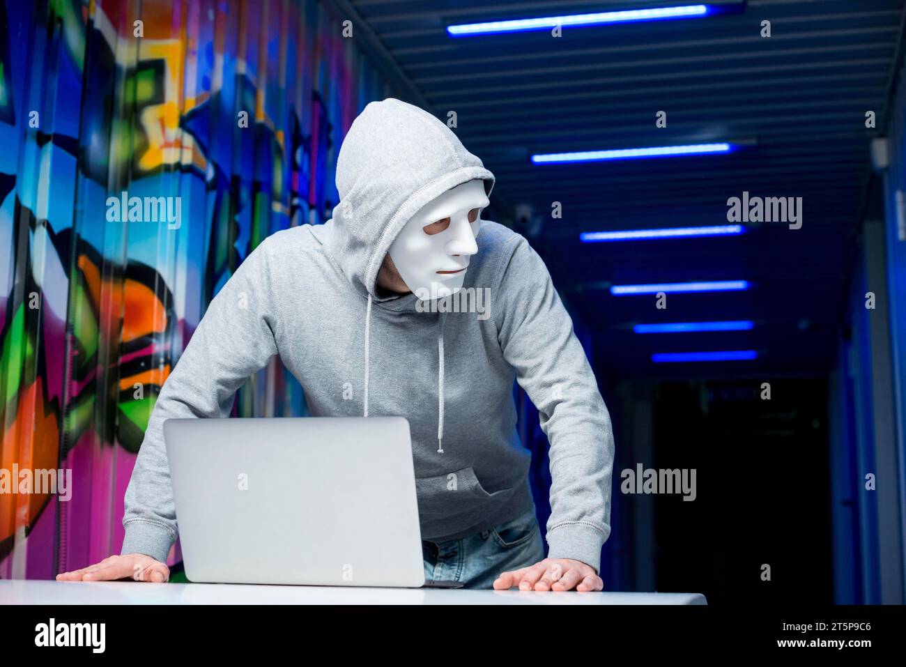 Portrait hacker with mask 2 Stock Photo - Alamy
