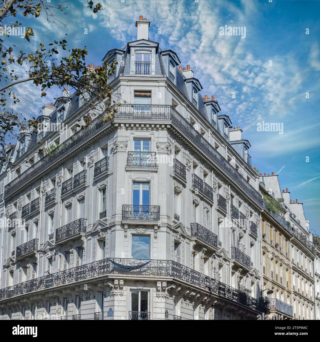 Paris, beautiful buildings, boulevard Voltaire in the 11e arrondissement of the French capital ...