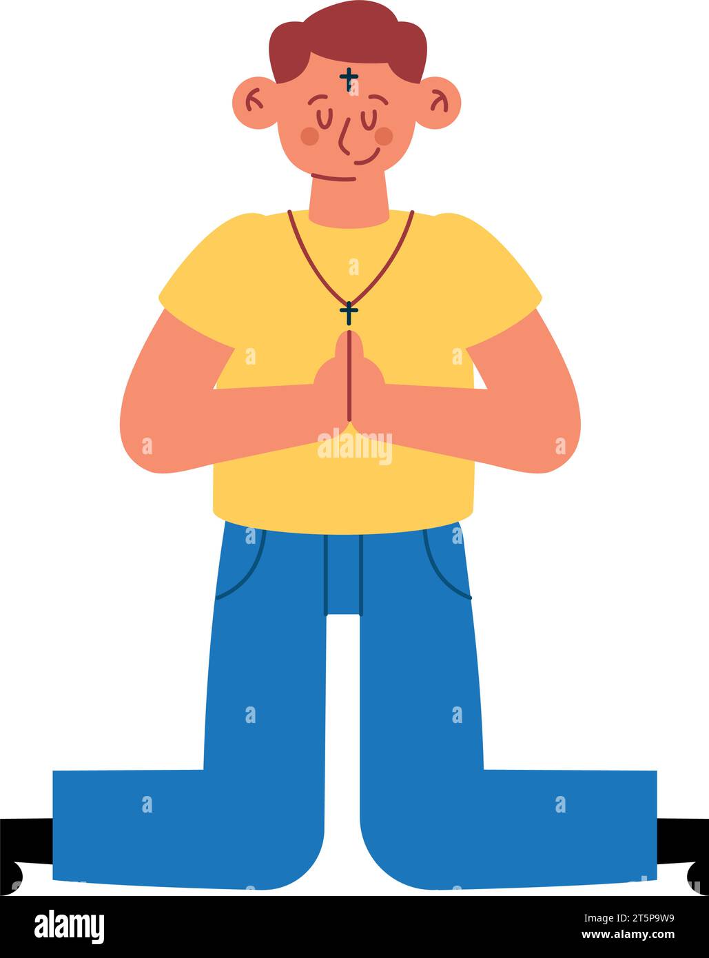 catholic boy praying vector isolated Stock Vector Image & Art - Alamy