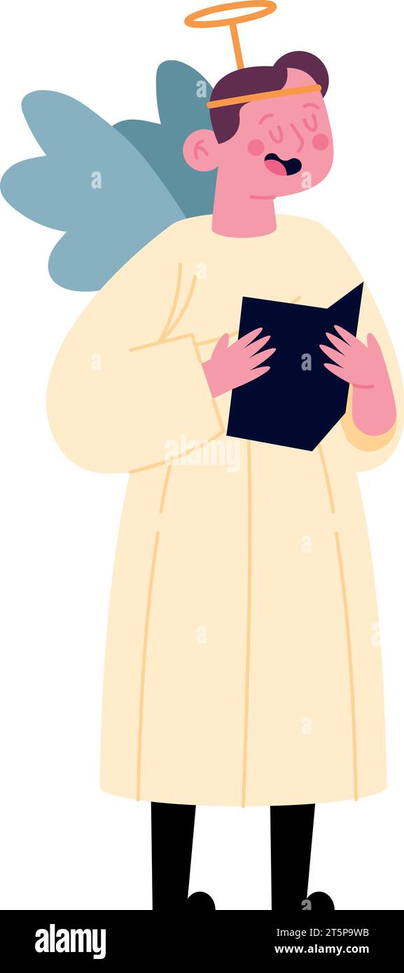 catholic angel with bible illustration vector isolated Stock Vector ...