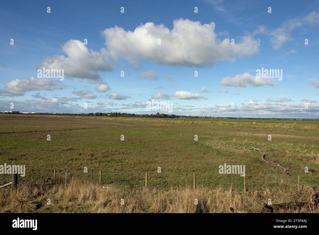 The Ribble Marshes looking toward the River Ribble and the Fylde Coast ...