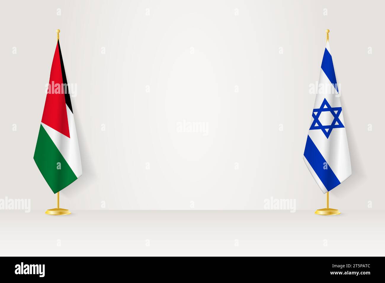 Jordan and Israel flag on indoor flagpole, meeting concept between ...