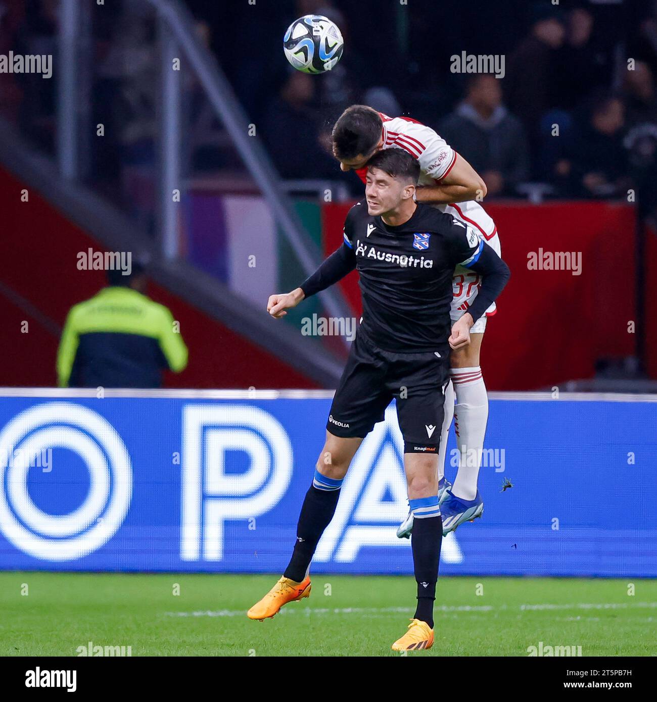 AMSTERDAM, NETHERLANDS - NOVEMBER 5: Josip Sutalo (Ajax) and Pelle van Amersfoort (SC Heerenveen ...