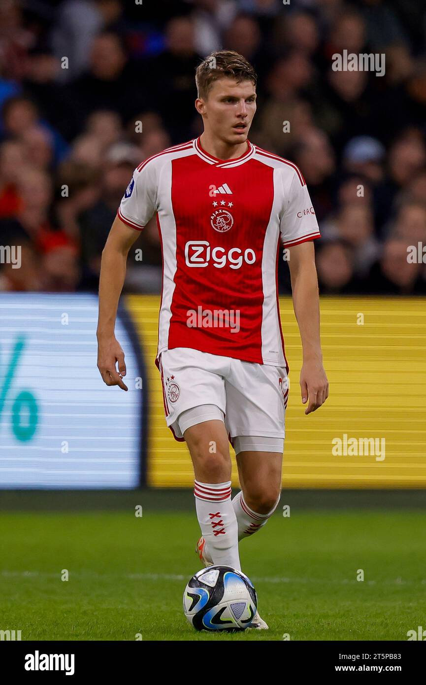 AMSTERDAM, NETHERLANDS - NOVEMBER 5: Anton Gaaei (Ajax) Controls the ball during the Eredivisie ...