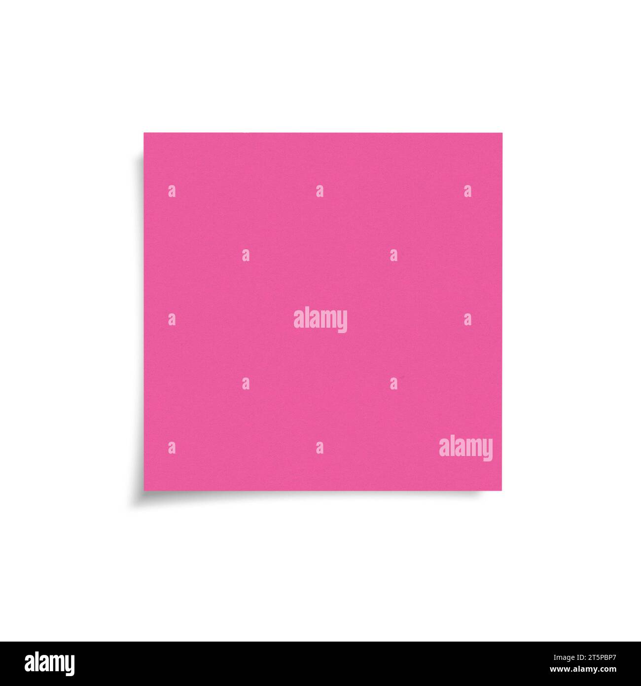 Pink sticky note paper sheet with shadow on white background, front ...