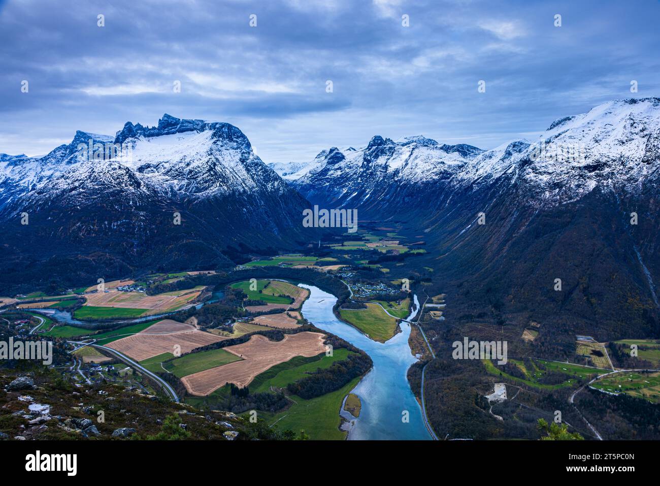 The mountains of Andalsnes in the northern Fjord region of Norway Stock ...