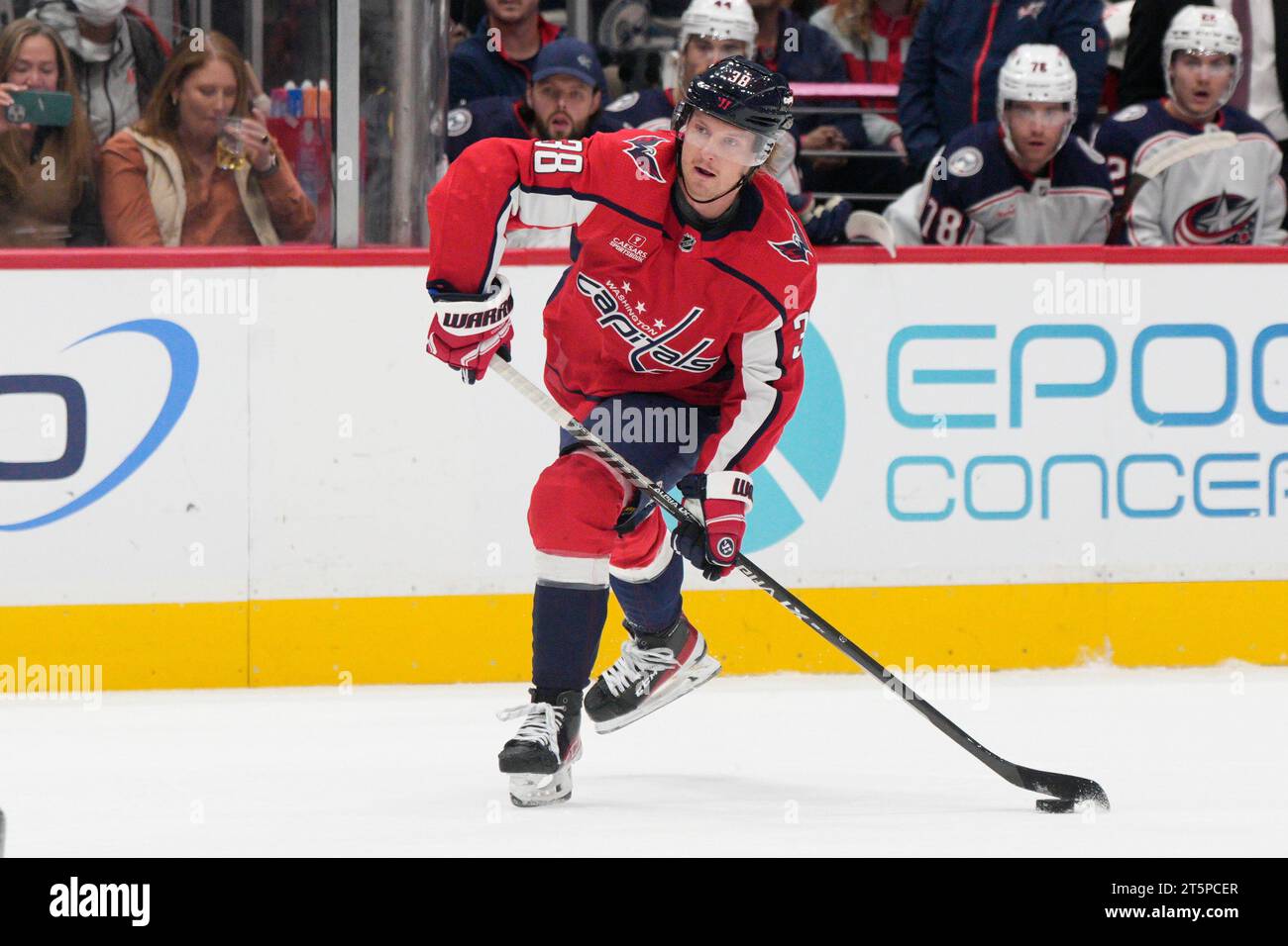Washington Capitals defenseman Rasmus Sandin shoots against the ...
