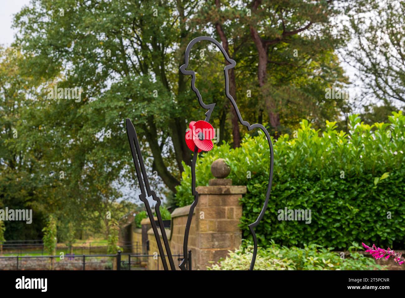 Ripley Remembers with a red poppy and soldier in picturesque estate ...