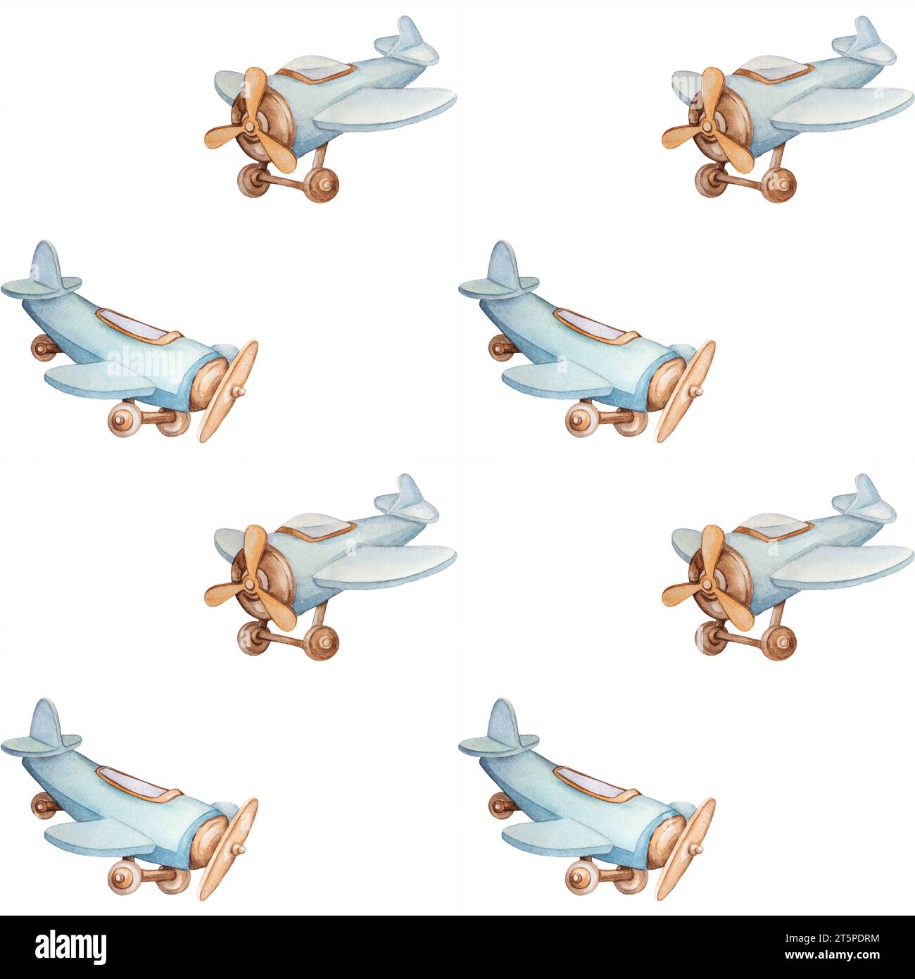 Baby Airplane Patterns, Nursery Wallpaper, Watercolor Baby Background ...
