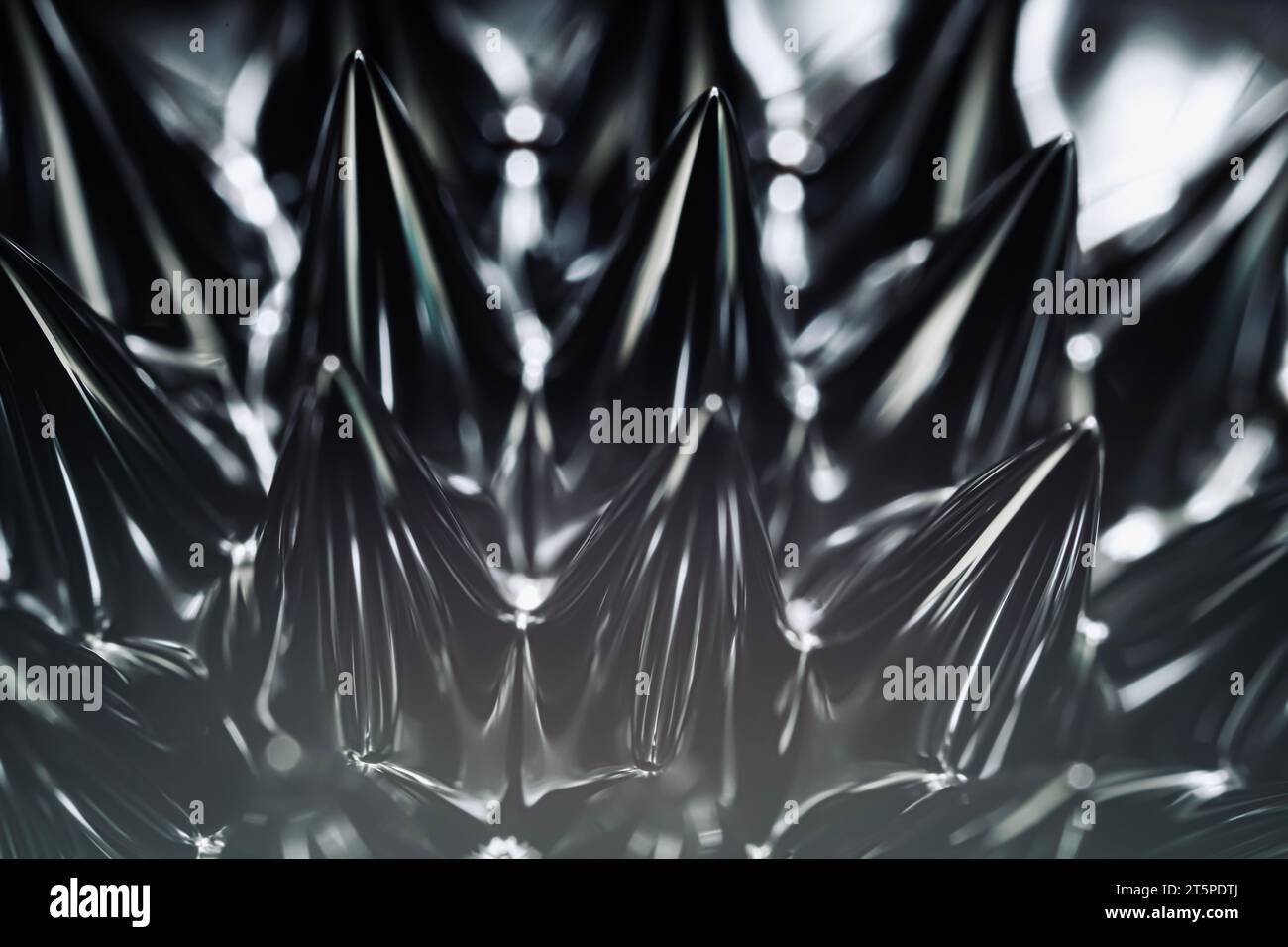 Ferrofluid black spikes. Reaction to a magnetic field Stock Photo - Alamy