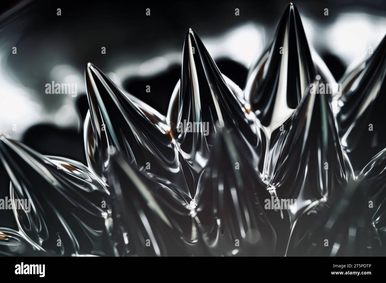 Ferrofluid black spikes. Reaction to a magnetic field Stock Photo - Alamy
