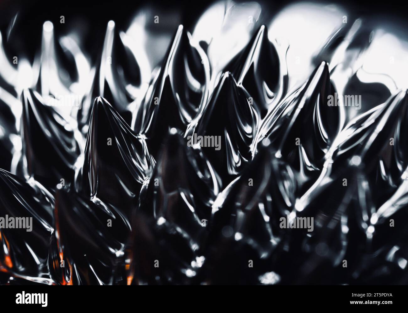 Ferrofluid black spikes. Reaction to a magnetic field Stock Photo - Alamy