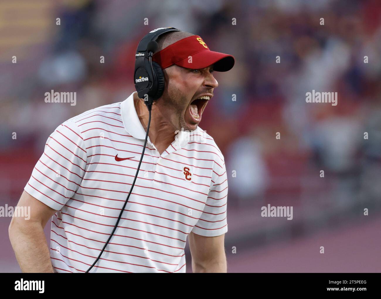 November 4, 2023 USC defensive coordinator Alex Grinch reacts during ...