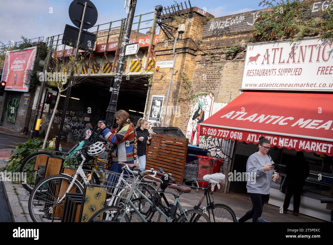 South Londoners walk along the northern end of Atlantic Road at the ...