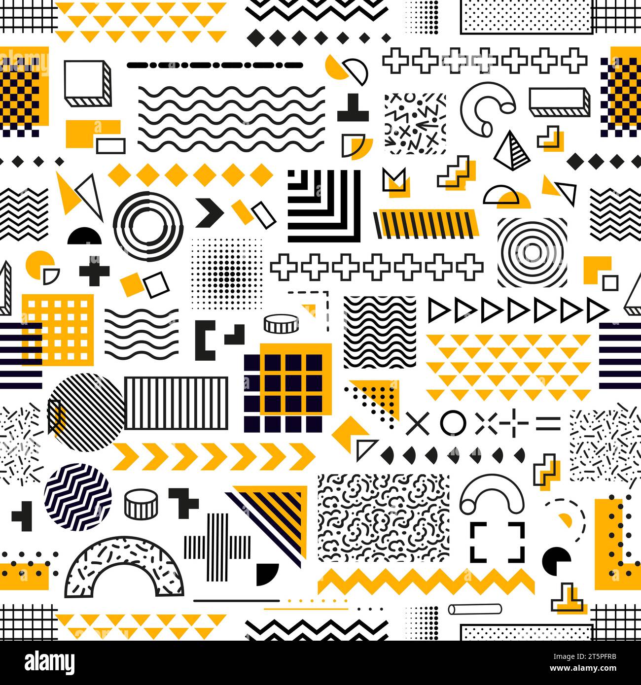 Memphis geometric shapes seamless pattern. Wrapping paper pattern ...