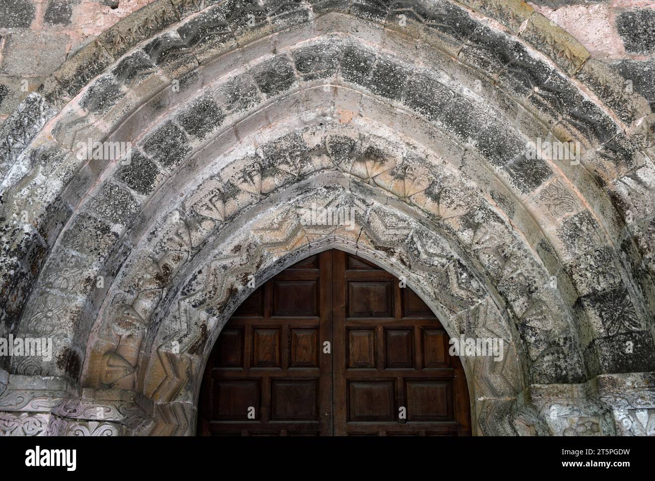 Amandi, San Xuan or San Juan church (romanesque 13th century). Front ...