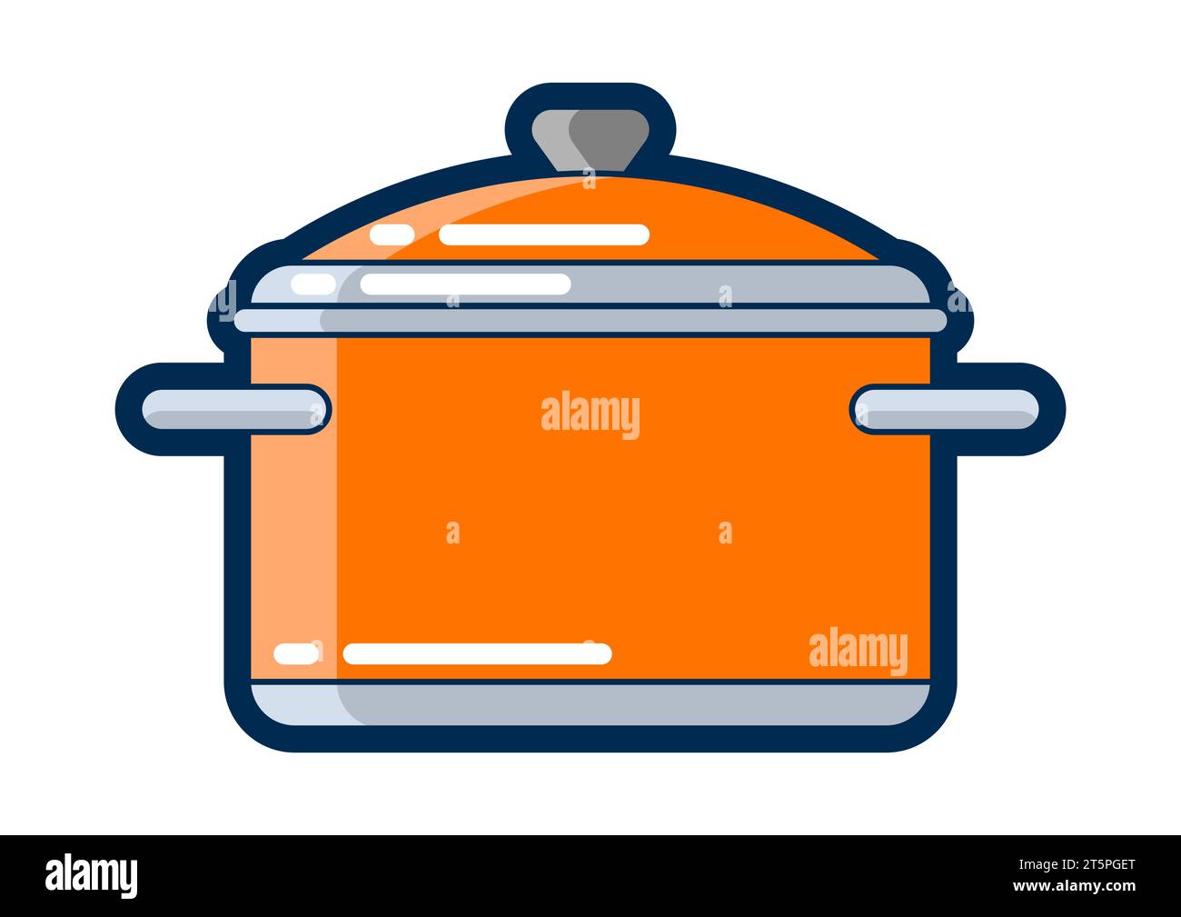 Illustration of cooking pan. Stylized kitchen utensil item Stock Vector ...