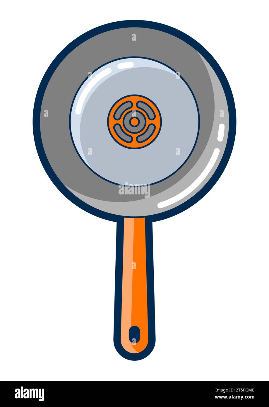 Illustration of frying pan. Stylized kitchen utensil item Stock Vector ...
