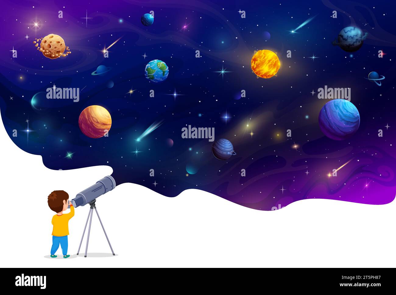 Star gazing children Stock Vector Images - Alamy