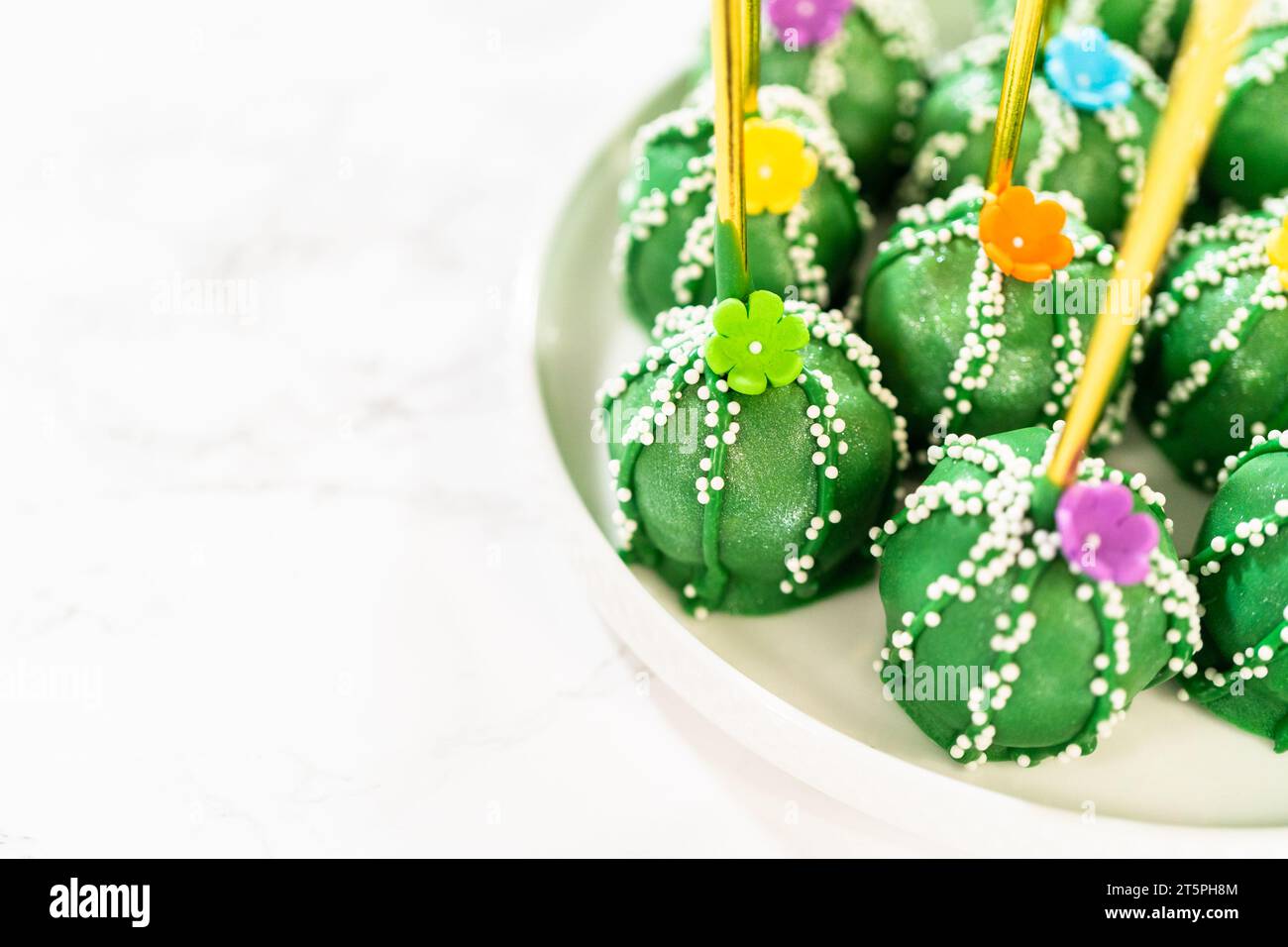 Delicious cactus cake pops for Cinco de Mayo celebration Stock Photo ...