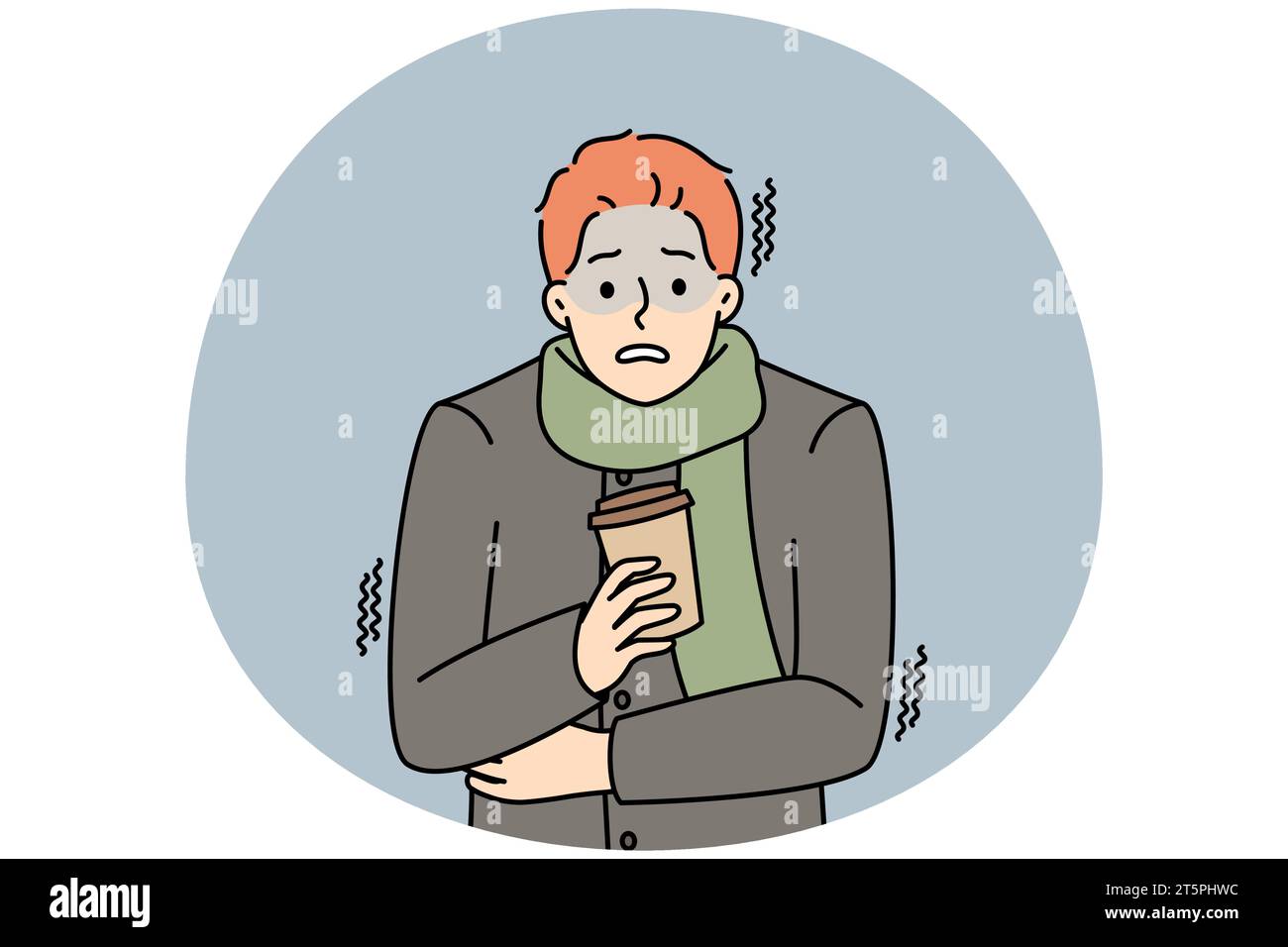 Vector cartoon illustration man freezing hi-res stock photography and ...