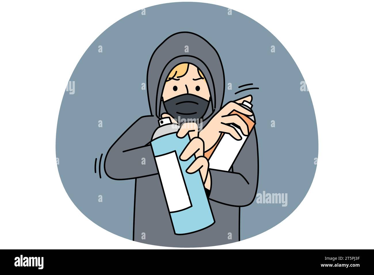 Man in hoodie spray painting Stock Vector Images - Alamy