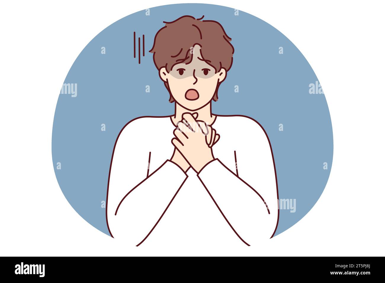 Shocked young man feel surprised and astonished with unbelievable news ...