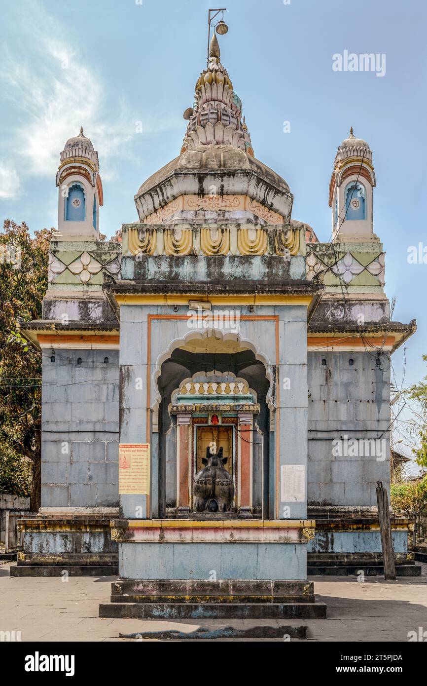 03 16 2016 Vintage Stone build Shiva temple at town ‘square’. Bhor ...