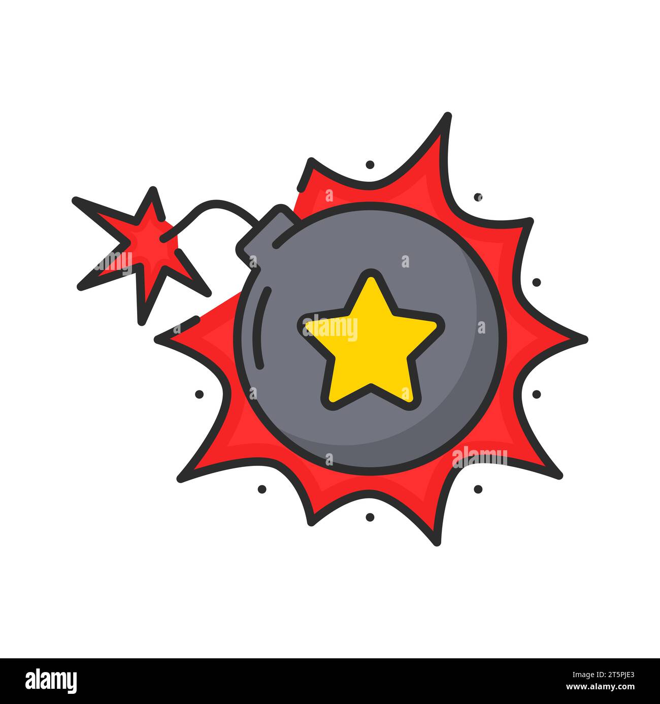 Bomb with lit fuse icon of loyalty benefits, bonus points or prize ...