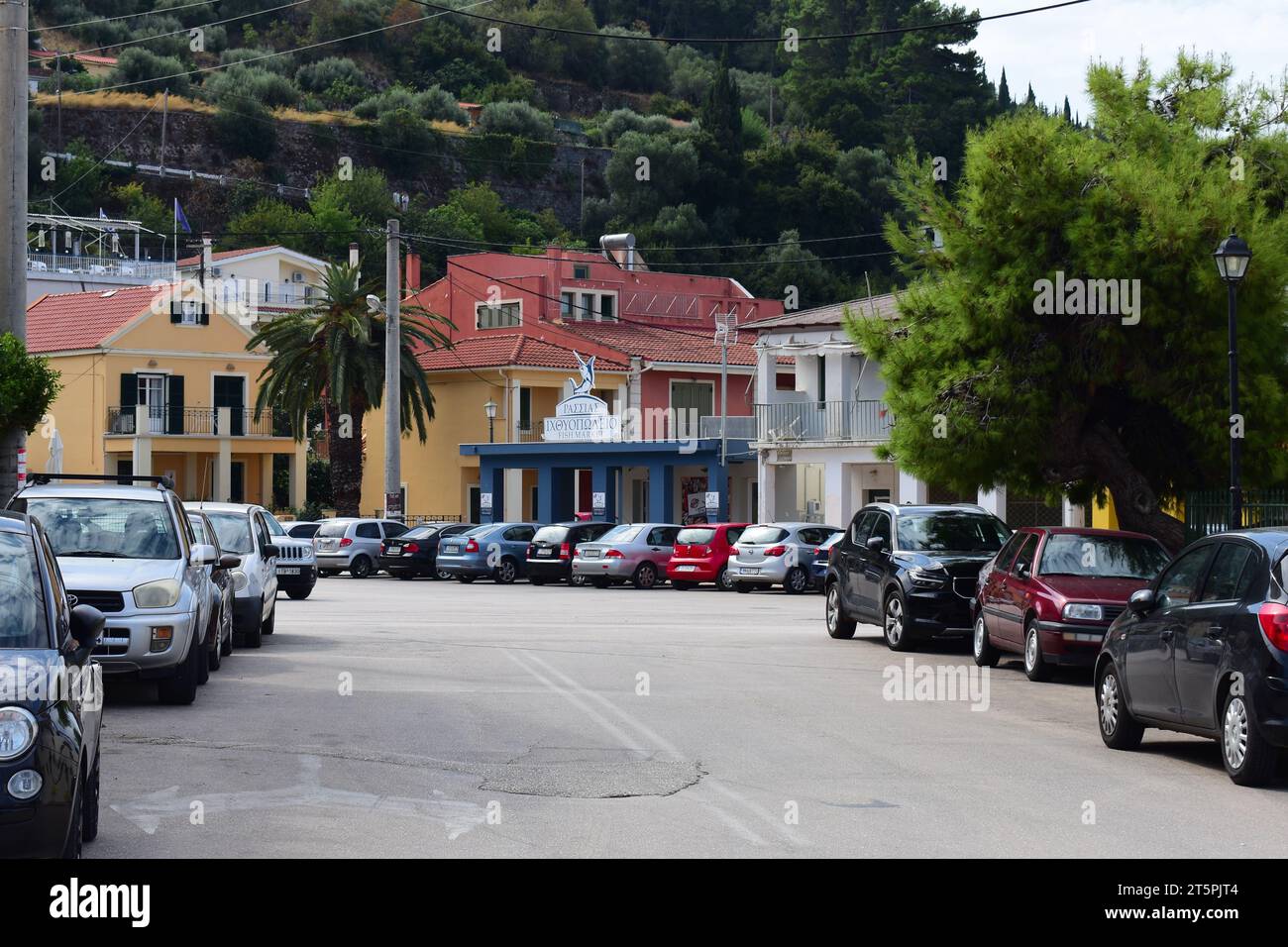 A street view of some of the commercial buildings in the seaside town ...
