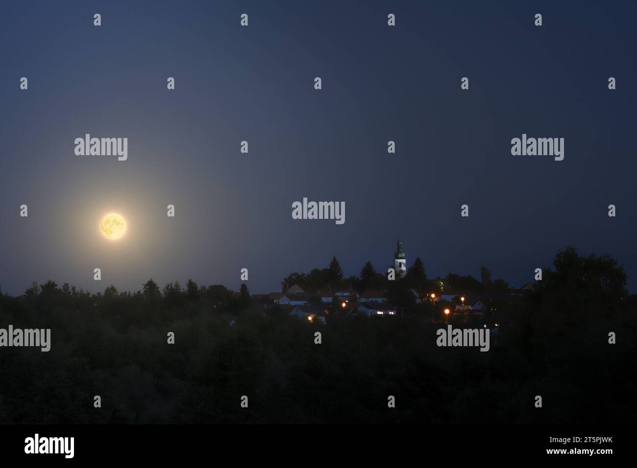 Full summer moon night forest hi-res stock photography and images - Alamy