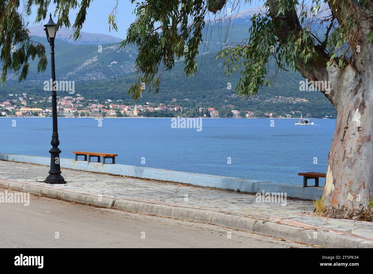 A beautiful view across the bay at the pretty town of Sami, on the East ...
