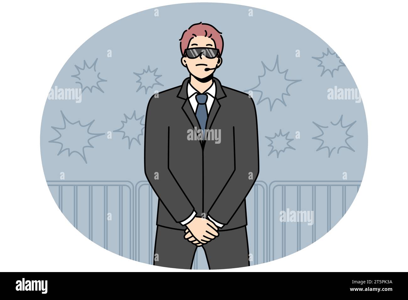 Male security in black suit and sunglasses at concert. Man guard in ...