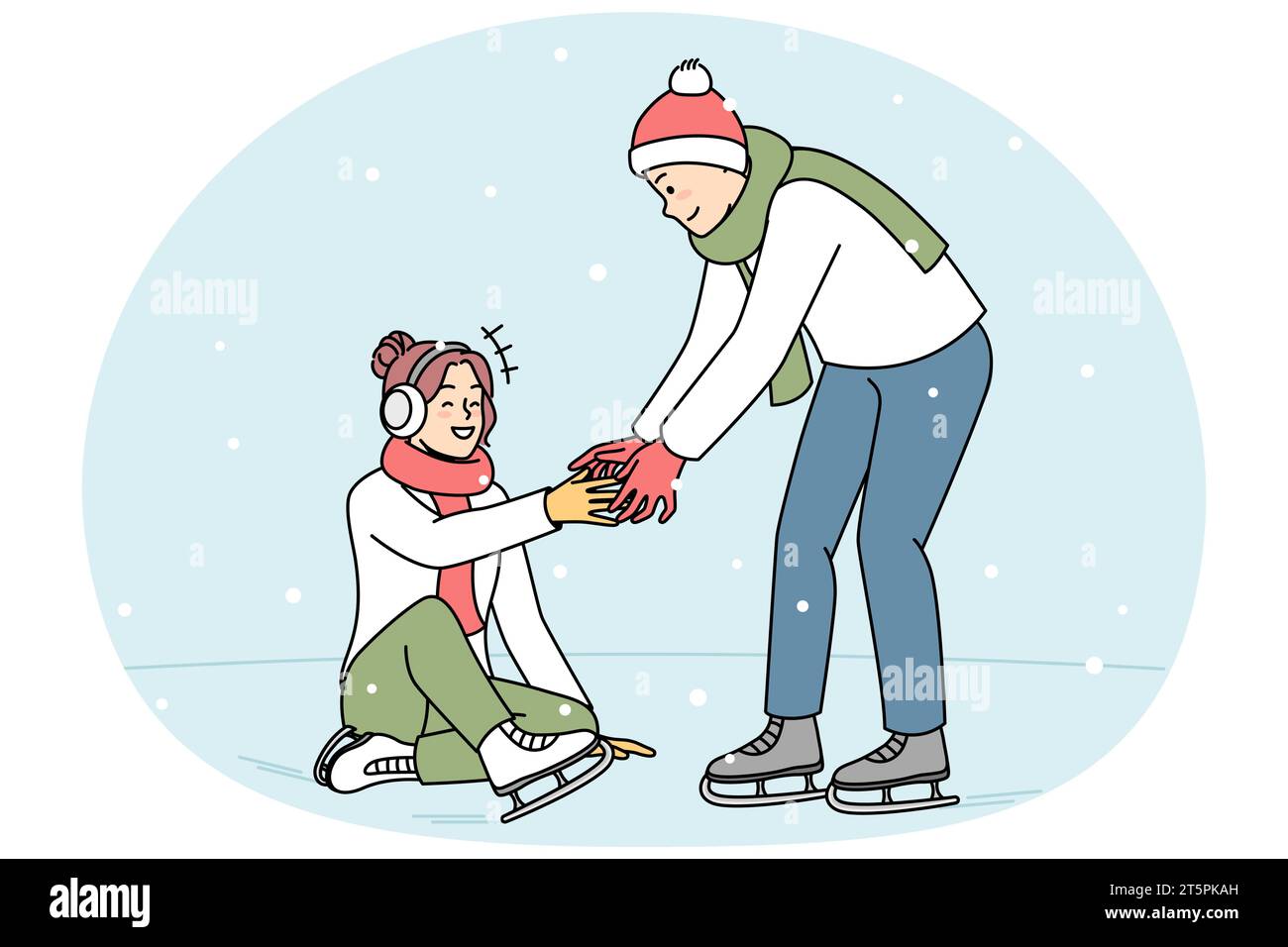 Ice skater fall Stock Vector Images - Alamy