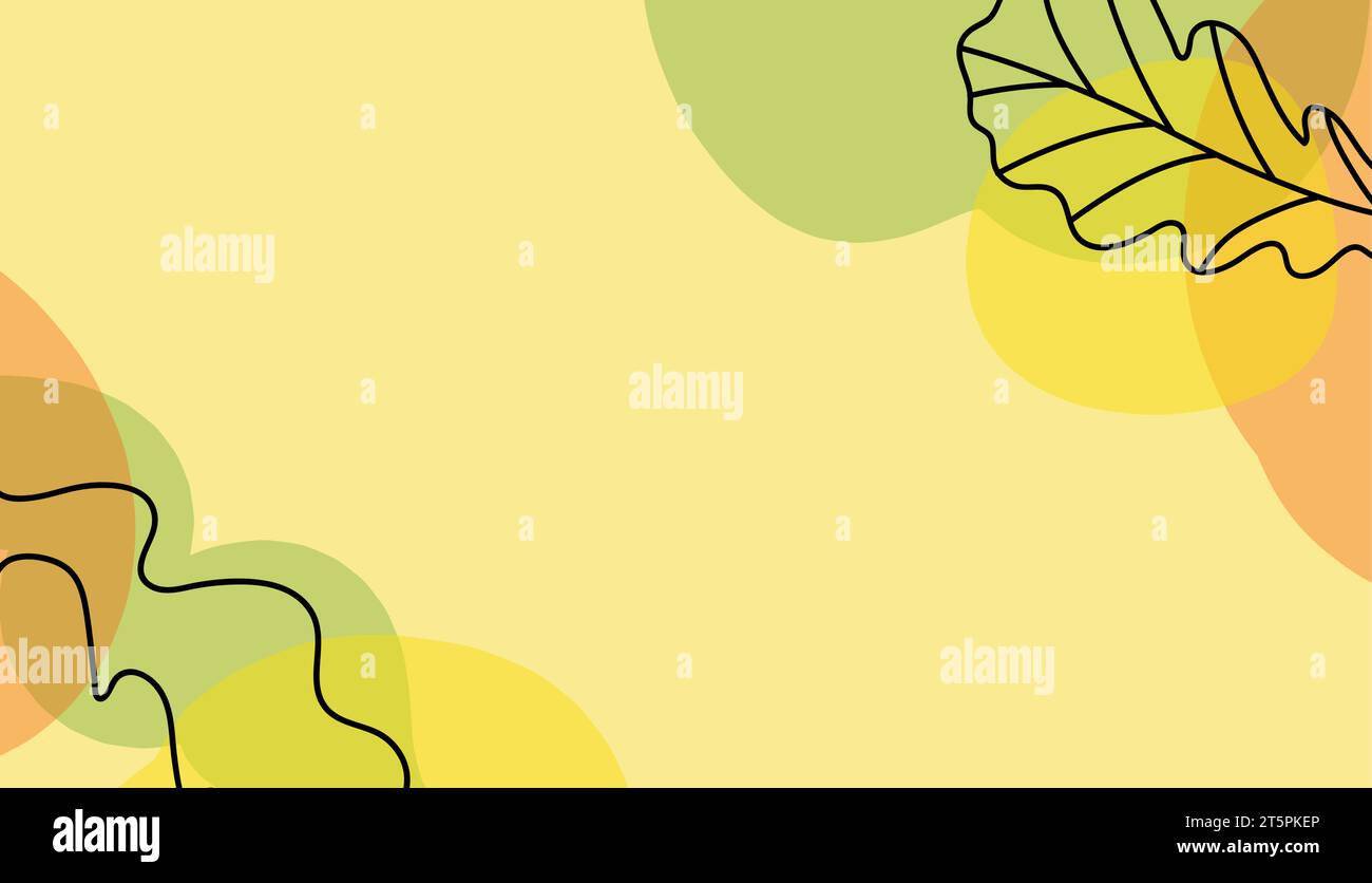 Autumn leaf in a hand drawn linear style on colorful background Stock ...