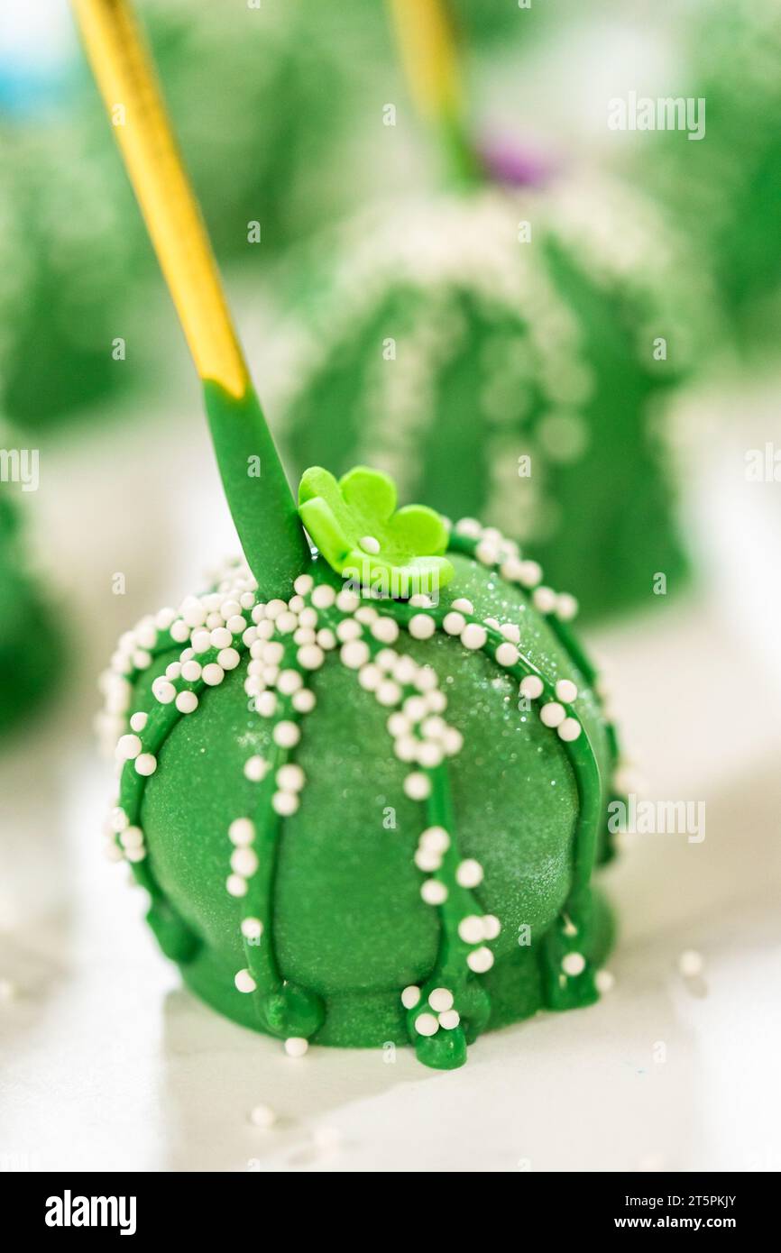 Delicious cactus cake pops for Cinco de Mayo celebration Stock Photo ...