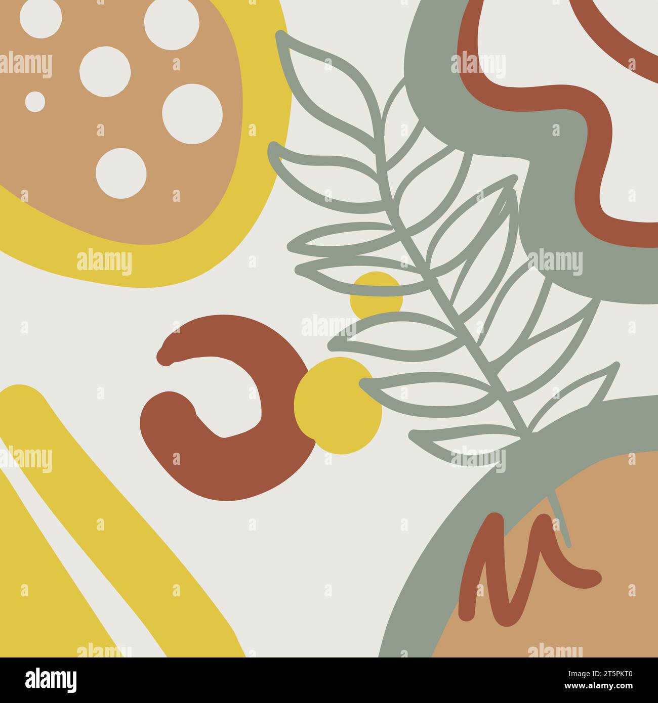 Autumn leaf in a hand drawn linear style on colorful background Stock ...