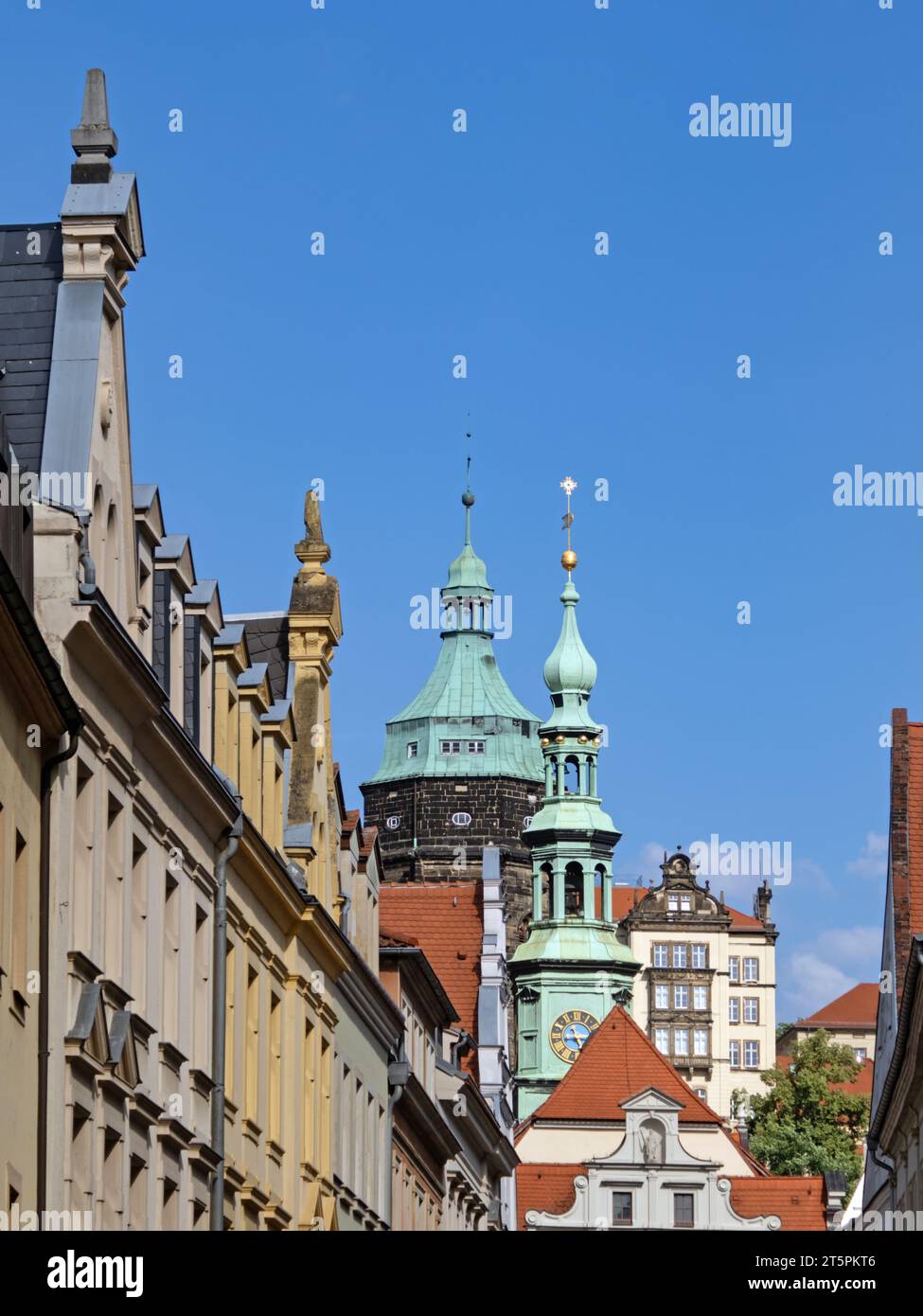 Historic houses in the old town of Pirna in Saxony, Germany Stock Photo ...