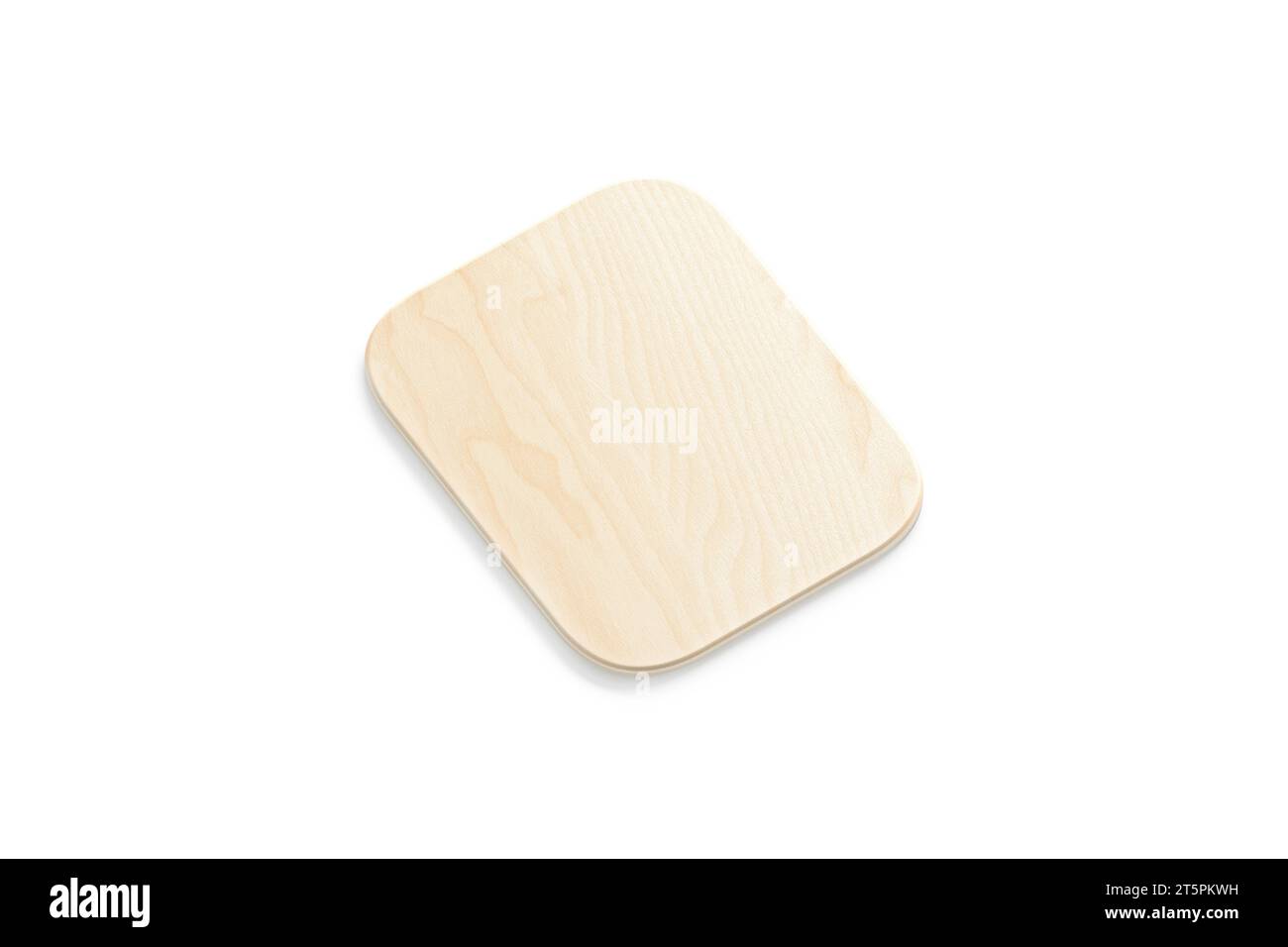 Blank rectangle wood plate mockup, side view Stock Photo - Alamy