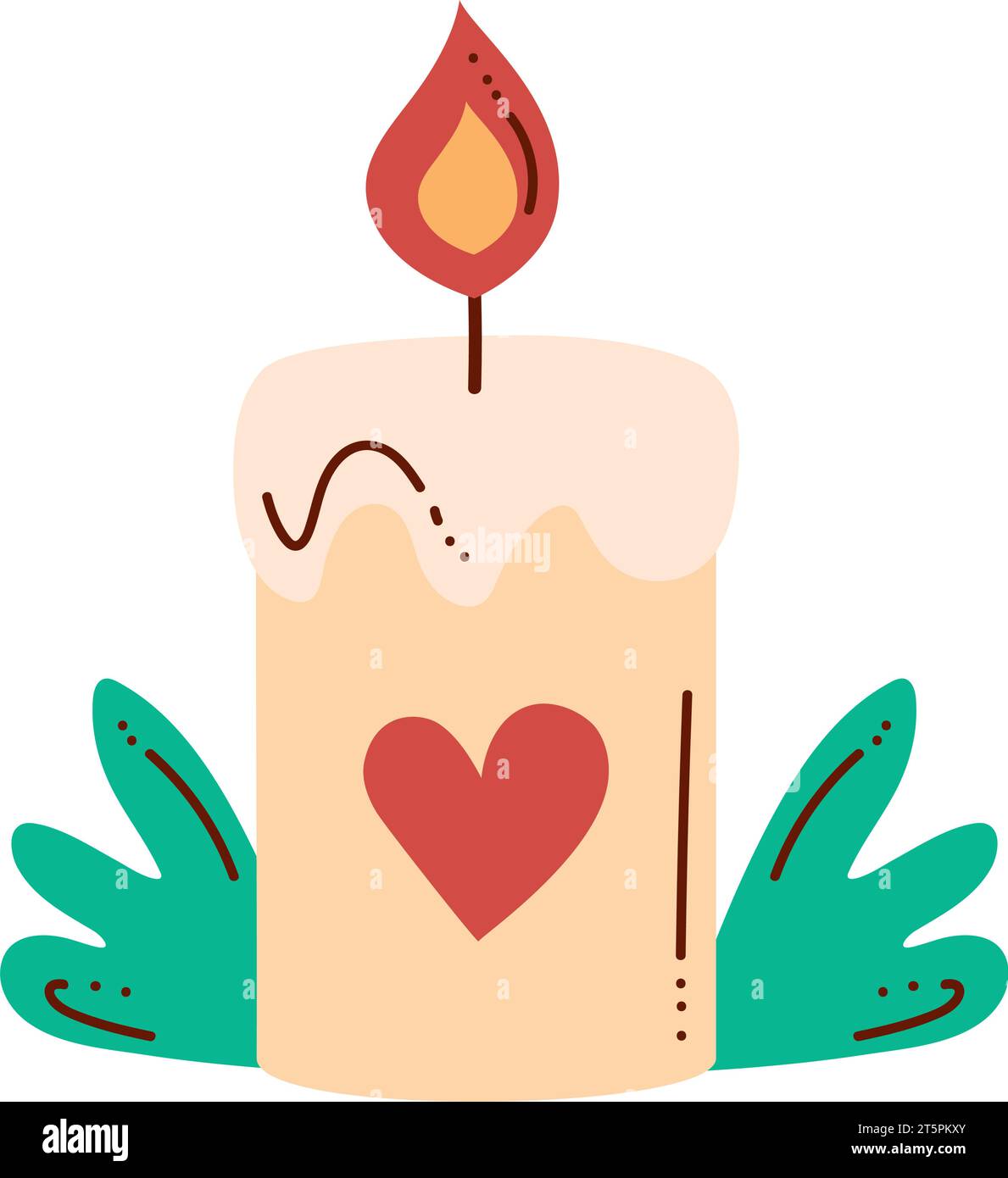 candle with heart vector isolated Stock Vector Image & Art - Alamy