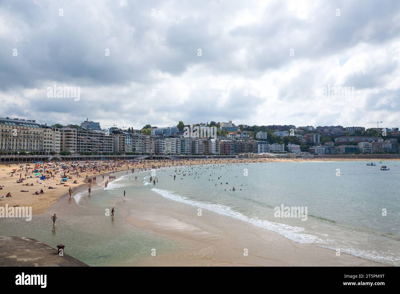 San sebastian beach summer view. Basque autonomous community, Spain ...